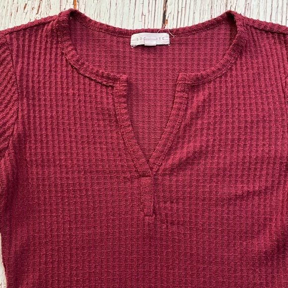 Socialite Tops Socialite Waffle Knit Bodysuit Poshmark